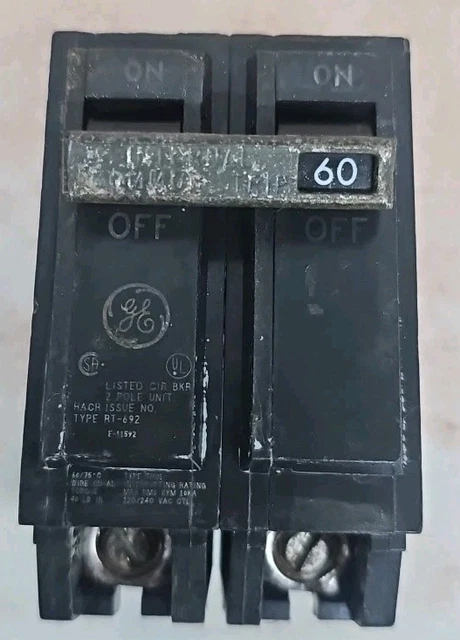 GE GENERAL ELECTRIC THQL2160 60-Amp 2-Pole 120/240VAC Breaker NT OTB ...