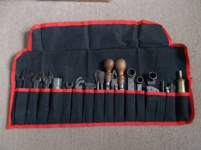 VINTAGE CLASSIC BRITISH Motorcycle Tool Kit, Extended Matchless Tool ...