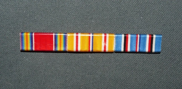 ORIGINAL WW2 US Army Second World War Service trois rubans rack ...