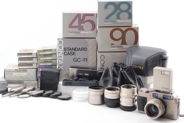 FULL SET [MINT / BOX] Contax G1 Planar 45mm 28mm 90mm Lens TLA140 From ...