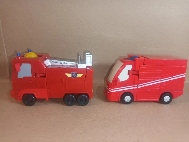 POSTMAN PAT VAN and Fireman Sam Fire Engine Transformer Vehicle Toys £9 ...