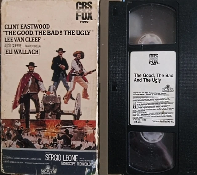 THE GOOD THE Bad And The Ugly VHS 1984 CBS Fox Early Release Clint ...