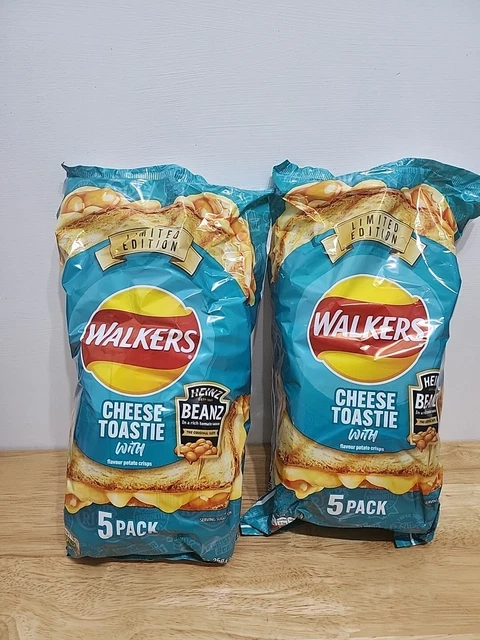 WALKERS CRISPS CHEESE Toastie With Heinz Beans 10 Bags (2 Packs Of 5bagsX25g) £11.99 - PicClick UK