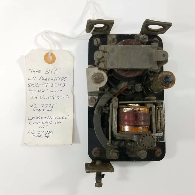 WWII WW2 VINTAGE 24v Warbird Aircraft Voltage Regulator Leece-Neville ...