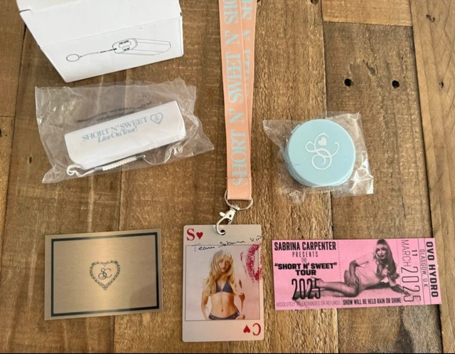 SABRINA CARPENTER SHORT N Sweet Tour VIP Merchandise Bundle Merch pack ...