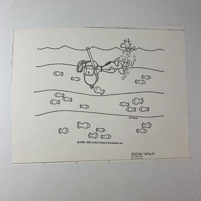 1980S PEANUTS CHARLES Schulz Merchandise Render Snoopy Swim Snorkel ...