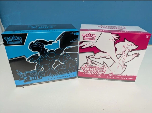 POKÉMON TCG BLACK Bolt & White Flare Pokemon Center Elite Trainer Boxes ...