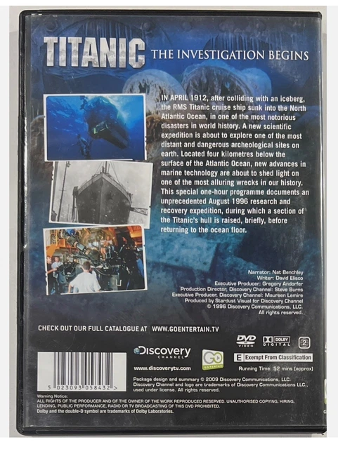 TITANIC THE INVESTIGATION Begins Discovery Channel DVD £5.44 - PicClick UK