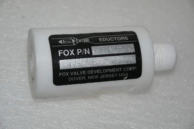 FOX VALVE DEVELOPMENT 1/2" 500-Mpr-Tfe Educors Venturi 1/2" EUR 141,95 ...
