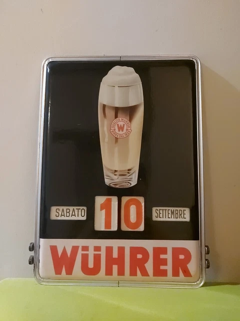 CALENDARIO PERPETUO ROY Vercelli BIRRA WUHRER Pubblicitario No Insegna ...