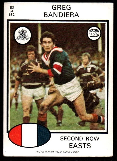 SCANLENS RUGBY LEAGUE Cards 1975-83 Greg Bandiera Eastern Suburbs $16. ...