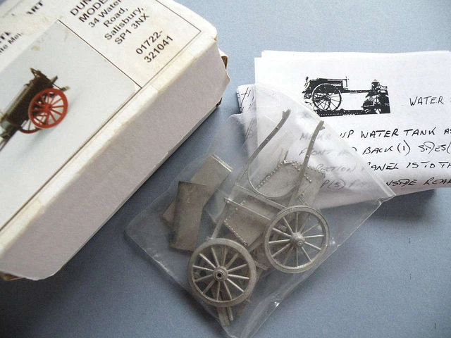 DUNCAN MODELS WHITE Metal 7mm Scale O Gauge Kit Horse Drawn Spray Bar ...