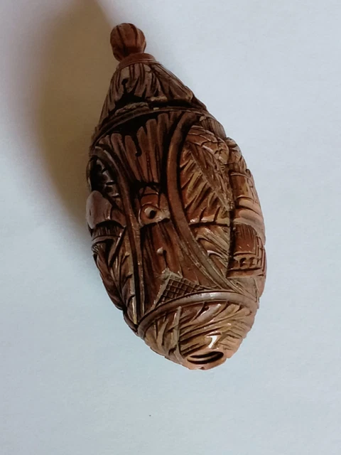 ANCIENNE SECOUETTE TABATIÈRE ou Fourneau de pipe en bois de corozo ...