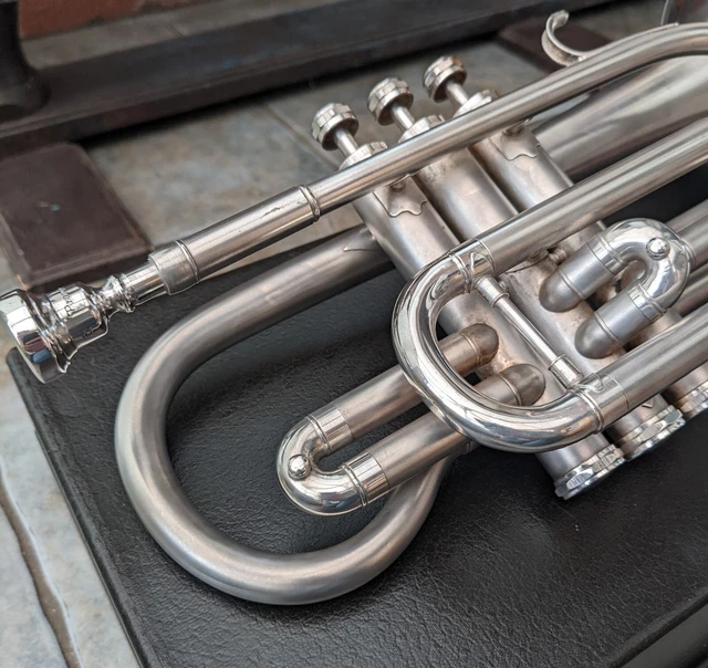 A SUPERB VINTAGE Besson Westminster Malta Cornet Prototype C & Case ...