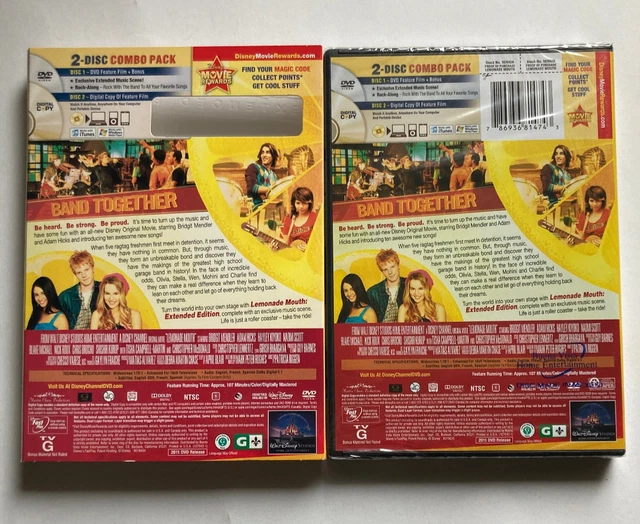 LEMONADE MOUTH DVD 2-Disc Extended Edition w/ Slipcover Disney Region 1 ...