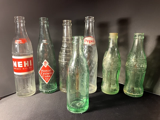 VINTAGE COLLECTABLE SODA Pop Bottle Collection, Coke, RC, Nesbitts ...
