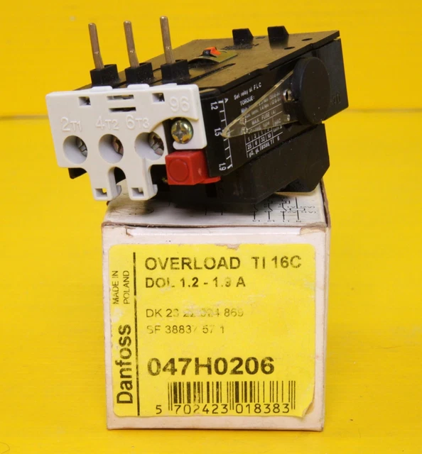 DANFOSS 047H0206 THERMAL Overload Relay , TI 16C , 1.2-1.9A $50.00 ...
