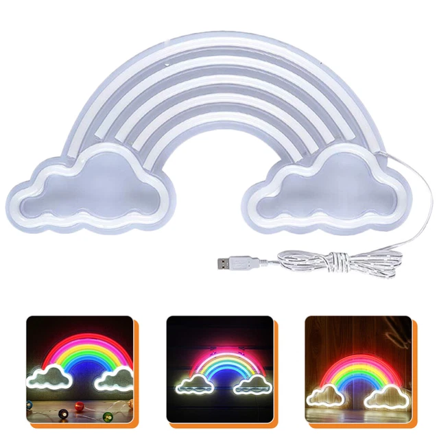 RAINBOW CLOUD NEON Light Modeling Lamp Eye-catching Decor Colorful Room ...