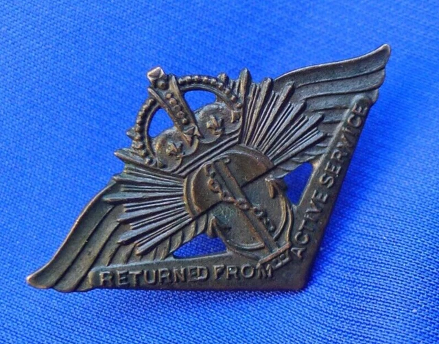 WW2 2/AIF AUSTRALIAN Returned From Active Service Badge A186597 To A ...