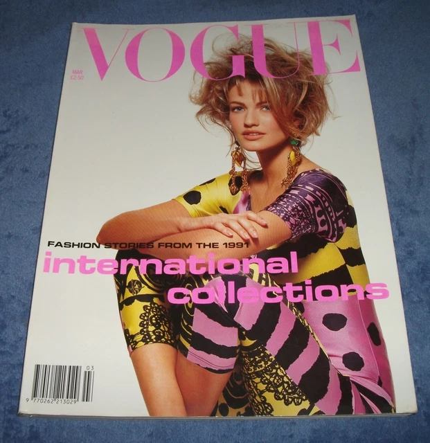VOGUE MAGAZINE MARCH 1991 MADCHEN AMICK Stephen Sprouse Vintage 1990s ...