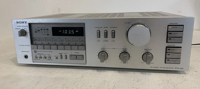 VINTAGE SONY STR-V45 Stereo Power Amplifier AM/FM Receiver Solid State ...