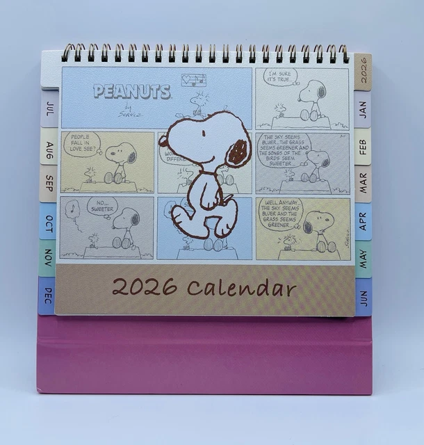 2026 SNOOPY & Friends Desktop Calendar Month A Page 21x19cm New £5.45 ...