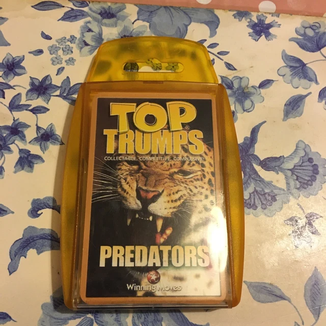 WINNING MOVES DEADLIEST Predators Top Trumps Card Game 30 Playing Cards ...