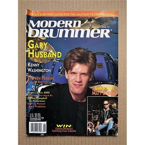 GARY HUSBAND MODERN Drummer Magazine June 1991 - Gary Husband Cover ...