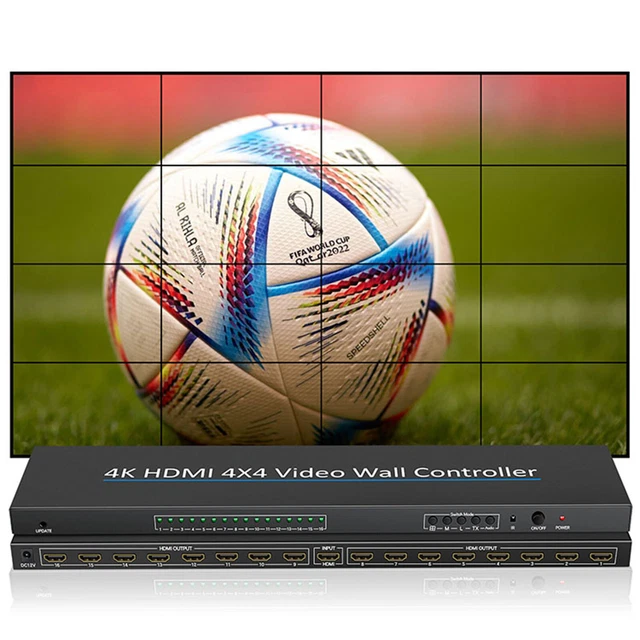 4K HDMI VIDEO Wall Controller 4X4 2x2 1x4 1x3 16 TV Splice Bildschirm ...