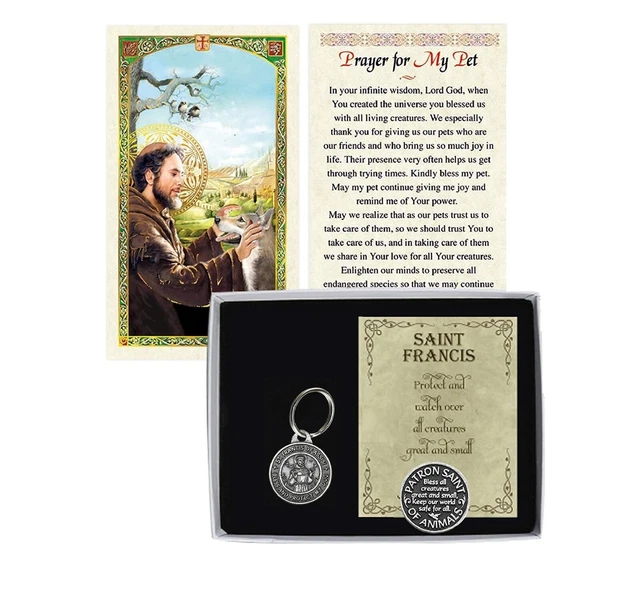 ST SAINT FRANCIS of Assisi Collar Medal Dog Tag, Pet Animals Prayer Card, Token £13.24 - PicClick UK