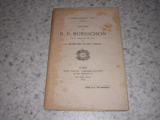 1894.LETTRE AU PÈRE Burnichon / Henry Bolo.la critique chez les ...