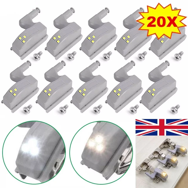 20X LED SENSOR Light Kitchen Cabinet Hinge Cupboard Closet Door ...
