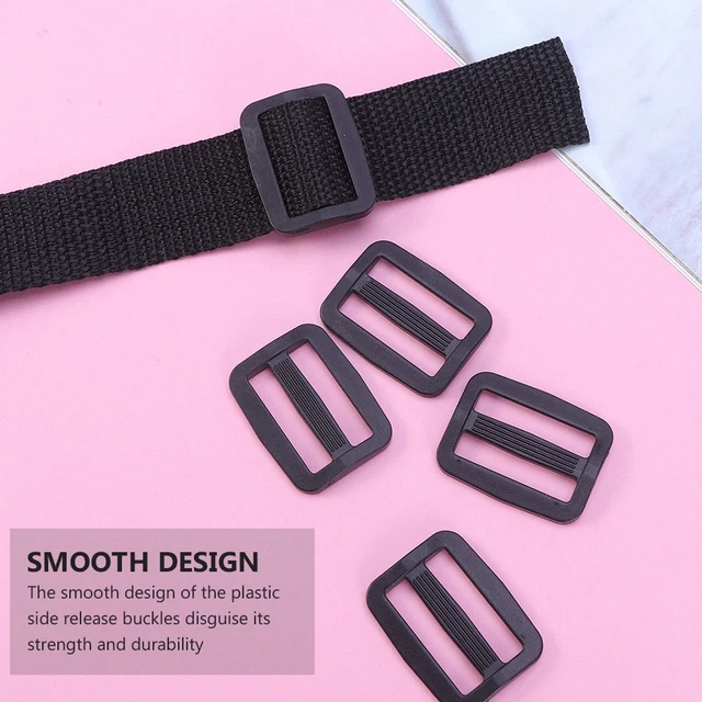 PLASTIC TRI-GLIDE BUCKLE Side Release Buckles for Luggage Straps Slides ...