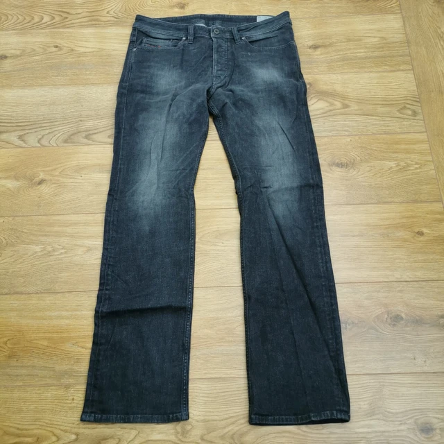 DIESEL VIKER JEANS Mens W34 L34 Grey Regular Straight Leg Button Denim ...