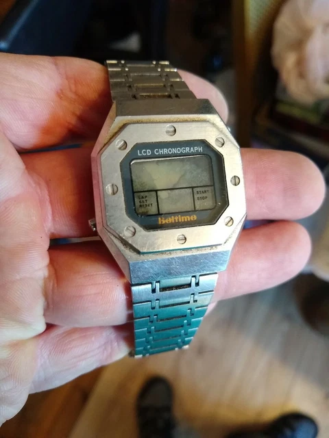 VINTAGE MEN'S LCD Chronograph Beltime Watch Co. SWISS MADE - ZURICH ...