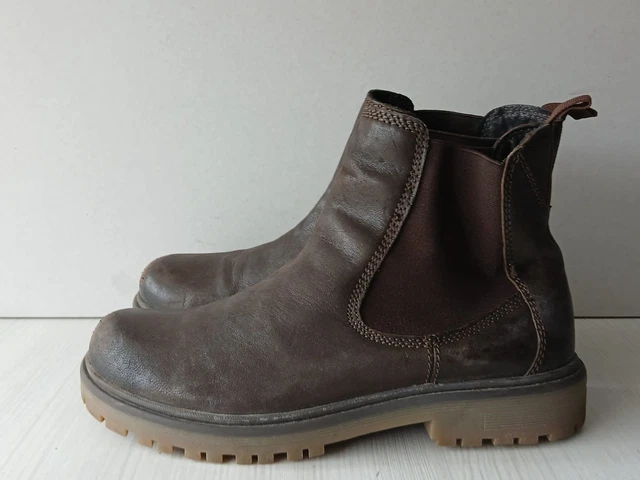 FREE SPIRIT MEN'S Chocolate Brown Leather Chelsea Boots Shoes. UK(7)EU ...