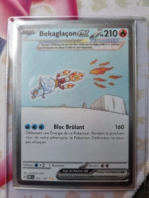CARTE POKÉMON 222/197 - Bekaglaçon EX - Flammes Obsidiennes EUR 29,90 ...