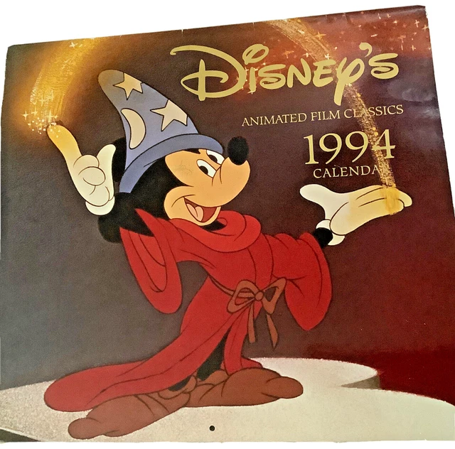 DISNEY'S ANIMATED FILM Classics 1994 Mickey Mouse Wall Calendar (12X12 ...
