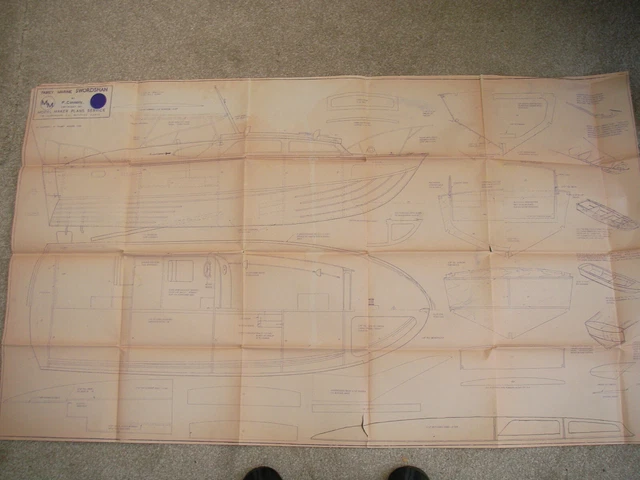 MODEL MAKER PLANS of the Fairey Marine Swordsman a scale powerboat 33 ...