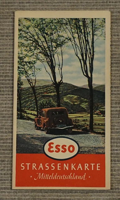 ESSO ROAD MAP Central Germany map car travel Germany vintage £28.01 ...