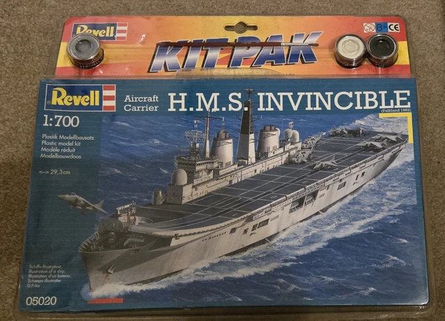 VINTAGE REVELL HMS Invincible 1:700 Scale 05020 Falkland 1982 1998 BNIB ...