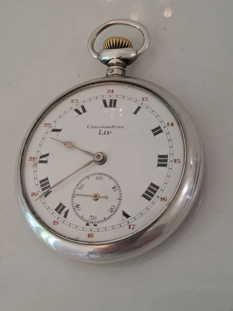 MONTRE À GOUSSET LIP version « CHRONOMETRE » en argent massif – fonctionne EUR 61,00 - PicClick FR