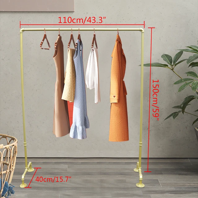 INDUSTRIAL PIPELINE WARDROBE Stand Clothing Racks Clothing Bar Roller ...