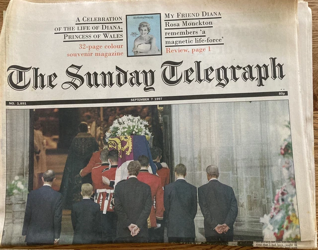SUNDAY TELEGRAPH LADY Diana, Princess of Wales 7 Sept 1997 £5.00 ...