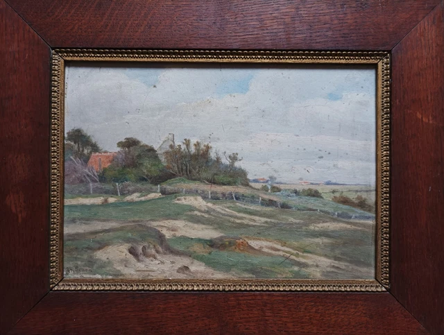 TABLEAU ANCIEN PAYSAGE / Théodore Penon / fin XIXème / Boulogne-sur-Mer ...
