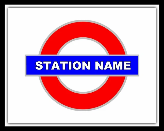 LONDON UNDER GROUND Train Railway Station Personalised Metal Plaque Tin ...
