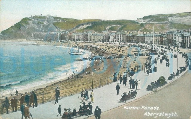 ABERYSTWYTH MARINE PARADE 1925 Postmark Frank Phillips Series Local ...