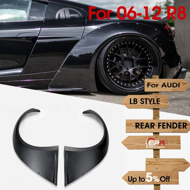 LB-STYLE FRP WIDEBODY Rear Fender Flares Addon Kits For 06-12 Audi R8 ...