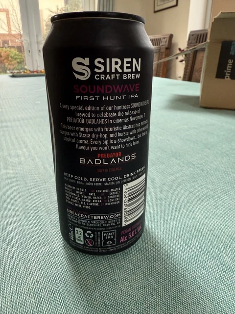 PREDATOR BADLANDS MOVIE UK Siren Craft Beer Can tin empty Limited ...
