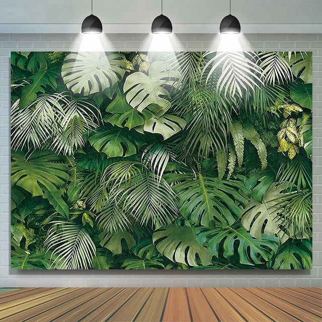DARK GREEN LEAVES Nature Spring Birthday Party Backdrop $37.84 ...